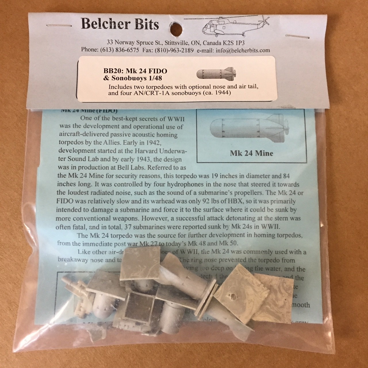 BELCHER BITS Mk 24 FIDO & Sonobuoys 1:48 - avworld.ca