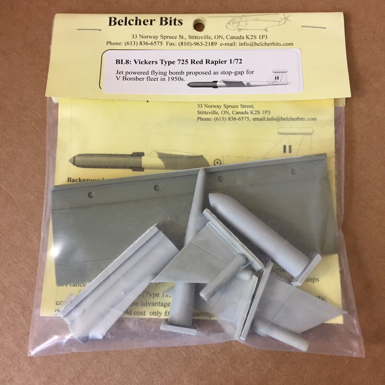 BELCHER BITS Vickers Type 725 Red Rapier 1:72 - avworld.ca