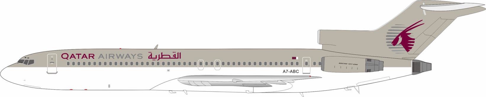 B727-200 Advanced Qatar Airways old livery A7-ABC 1:200 - avworld.ca