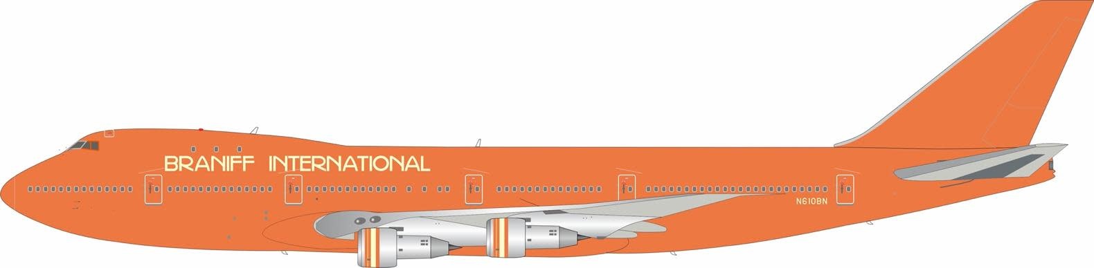 B747-100 Braniff International Airways orange N610BN 1:200 - avworld.ca