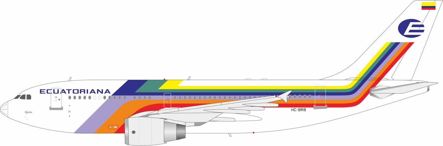 A310-300 Ecuatoriana HC-BRB 1:200 with stand - avworld.ca