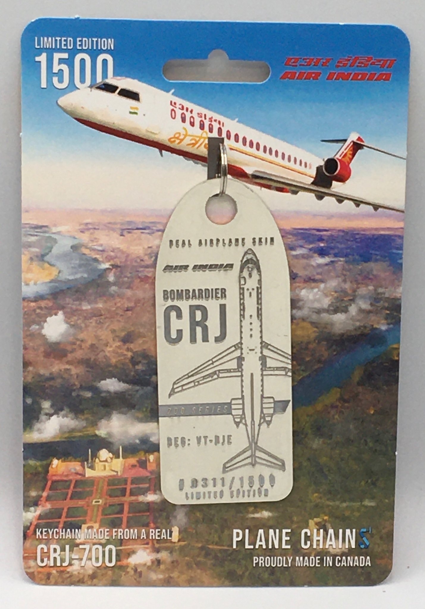 CRJ700 Air India VT-RJE cream aircraft skin tag - avworld.ca