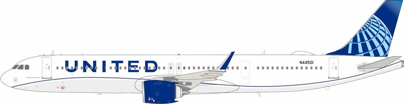 A321neo United Airlines 2019 livery 1:200 with stand - avworld.ca