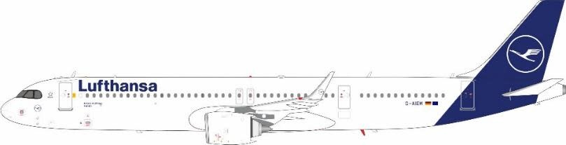 A321neo Lufthansa 2018 livery D-AIEM 1:200 with stand - avworld.ca