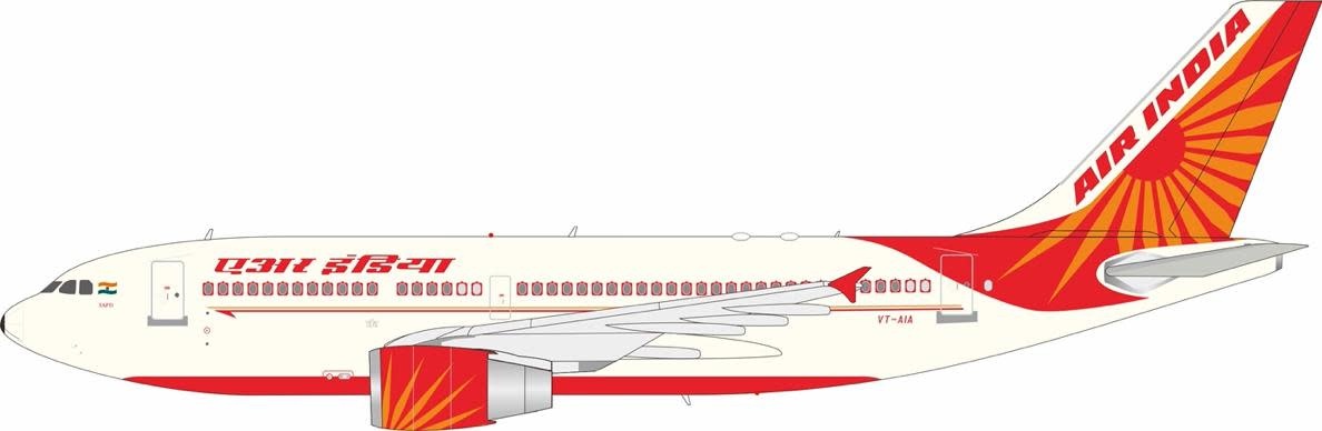 A310-300 Air India old livery VT-AIA 1:200 with stand - avworld.ca