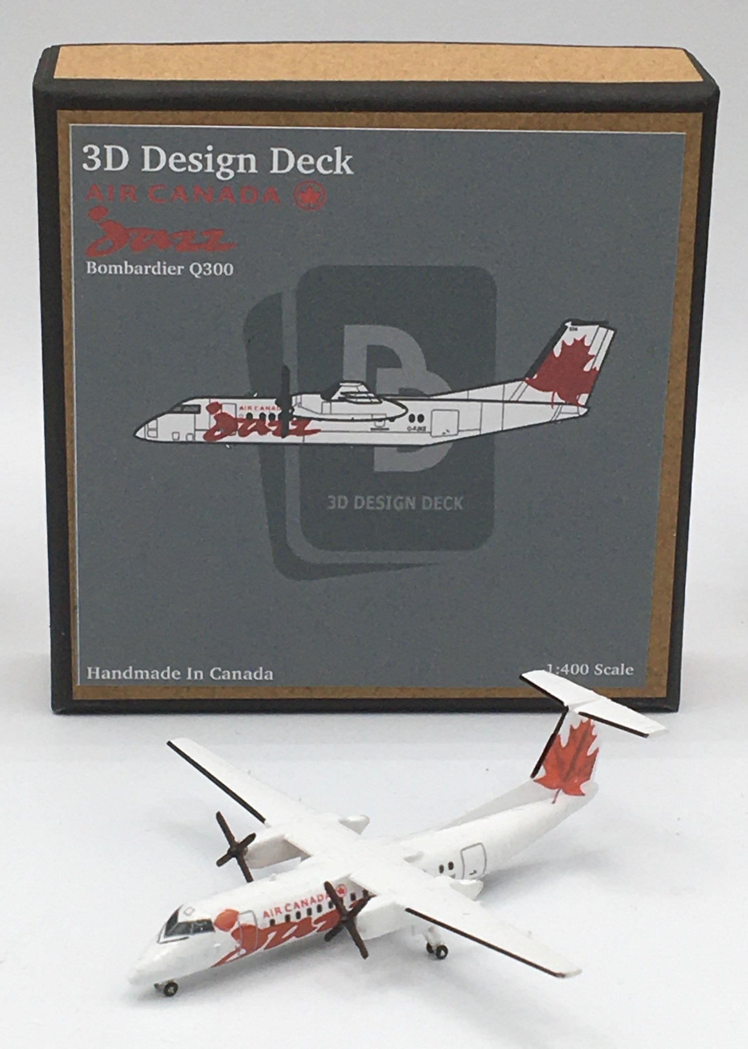 dash-8 Q300 jazz original red maple leaf C-FJXZ 1:400 (3d printed resin ...