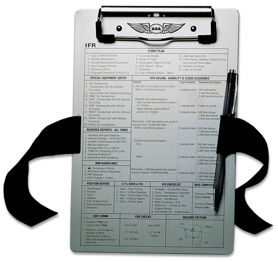 ASA - Aviation Supplies & Academics KB-2 IFR Kneeboard - avworld.ca