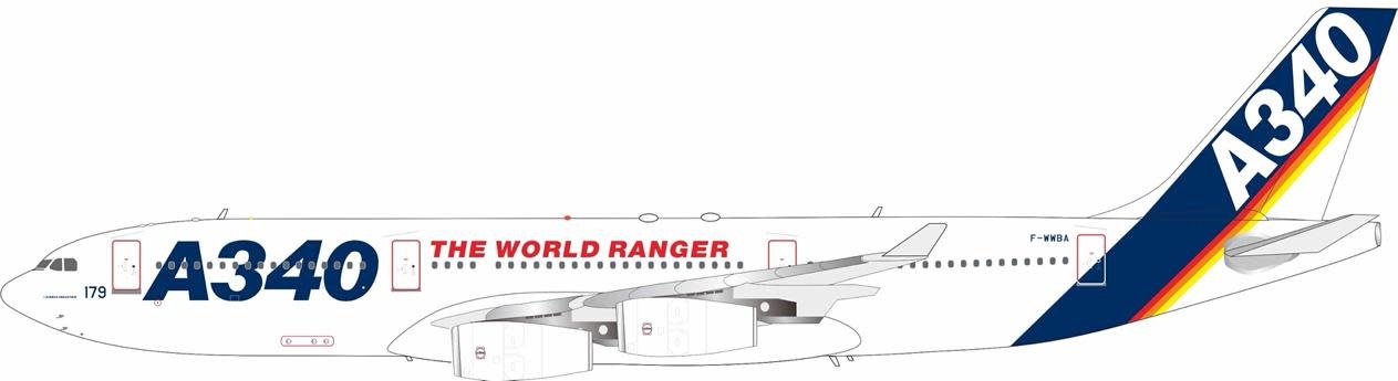 A340-200 Airbus house livery The world Ranger F-WWBA 1:200 with stand ...