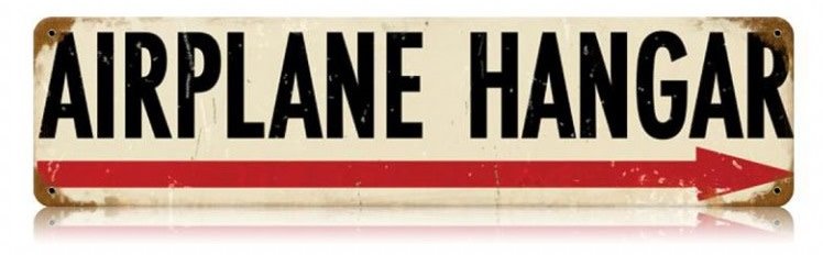 The Vintage Sign Co. Airplane Hangar Metal Sign - avworld.ca