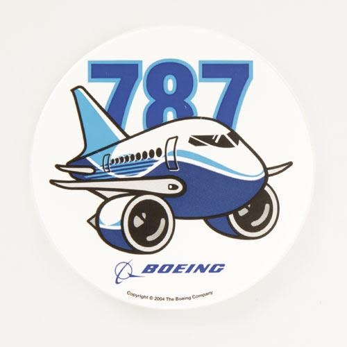 787 Pudgy Plane Sticker round 3" - avworld.ca