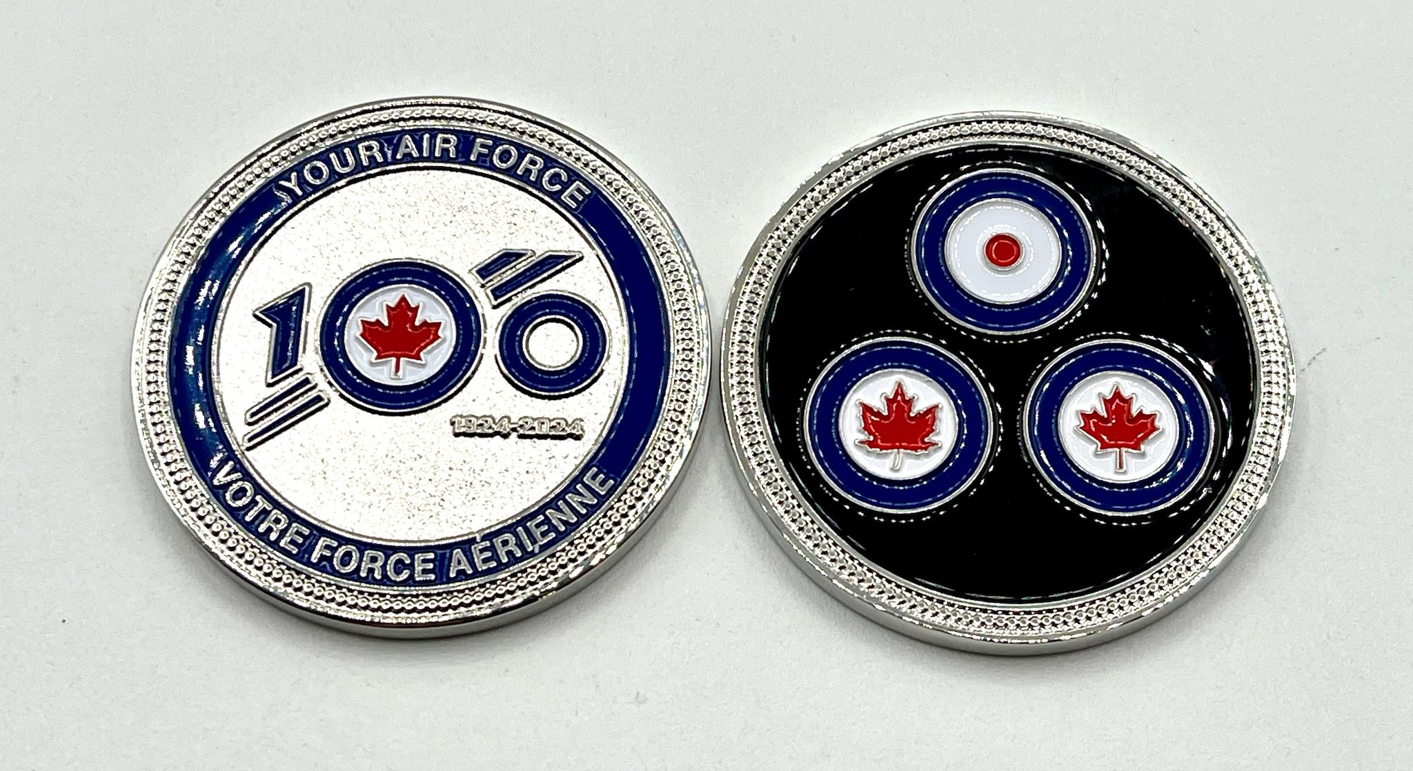 Challenge Coin RCAF 100 1924-2024 Three Roundels - avworld.ca