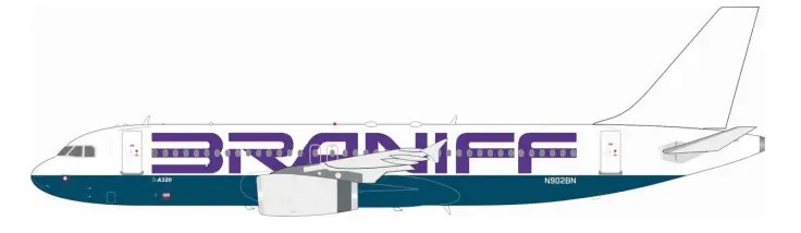 A320 Braniff International Airways N902BN 1:200 with stand - avworld.ca