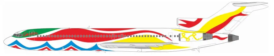 B727-200 Calder Mexico Livery N407BN 1:200 with stand (fiction ...