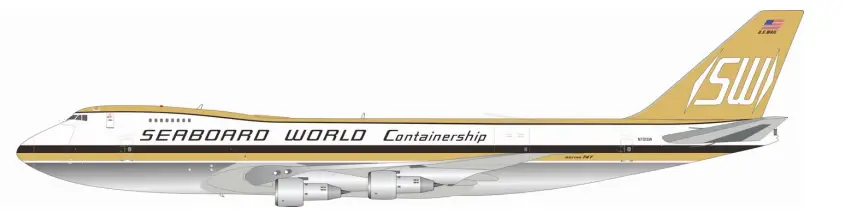 B747-200F Seaboard World Airlines (Viasa) N701SW 1:200 with stand ...