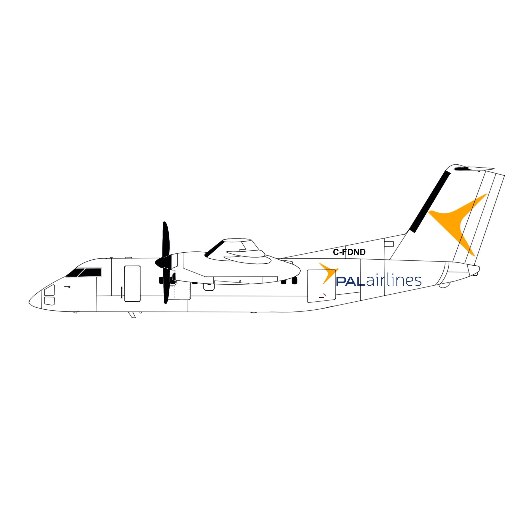 dash-8-100 PAL Airlines C-FDND 1:200 (3d printed resin) - avworld.ca