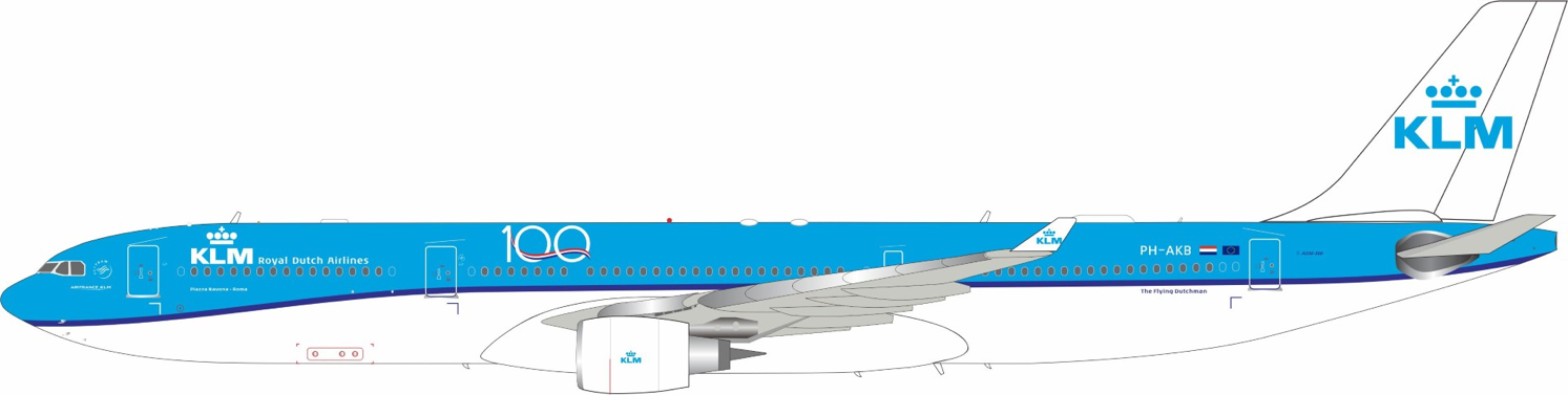 A330-300 KLM Royal Dutch Airlines 100 years livery PH-AKB 1:200 with ...