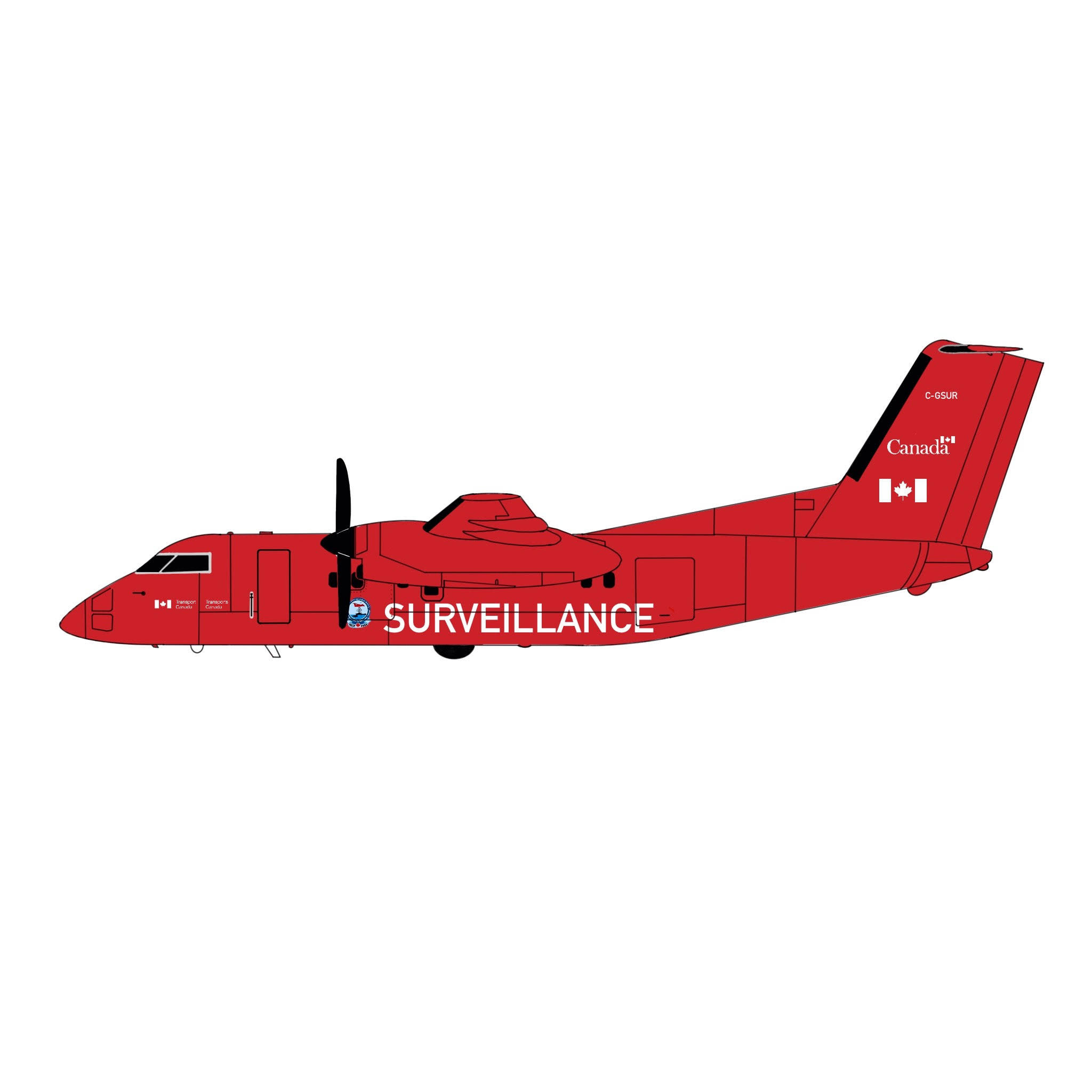 dash-8-100 Transport Canada Surveillance NASP C-GCFJ 1:200 (3d printed ...