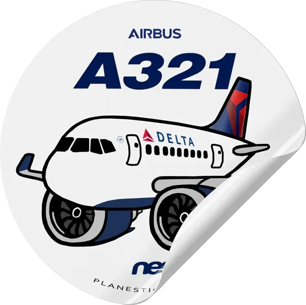 Sticker Delta Airbus A321 NEO Round - avworld.ca