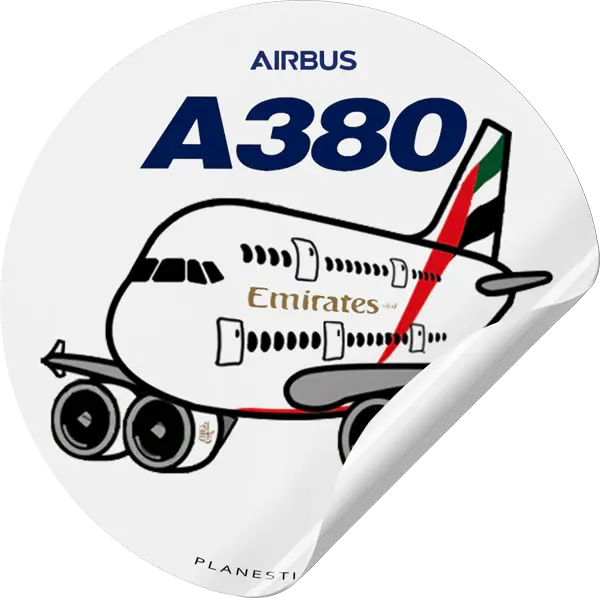 Plane Sticker Sticker Emirates Airbus A380 Round - avworld.ca