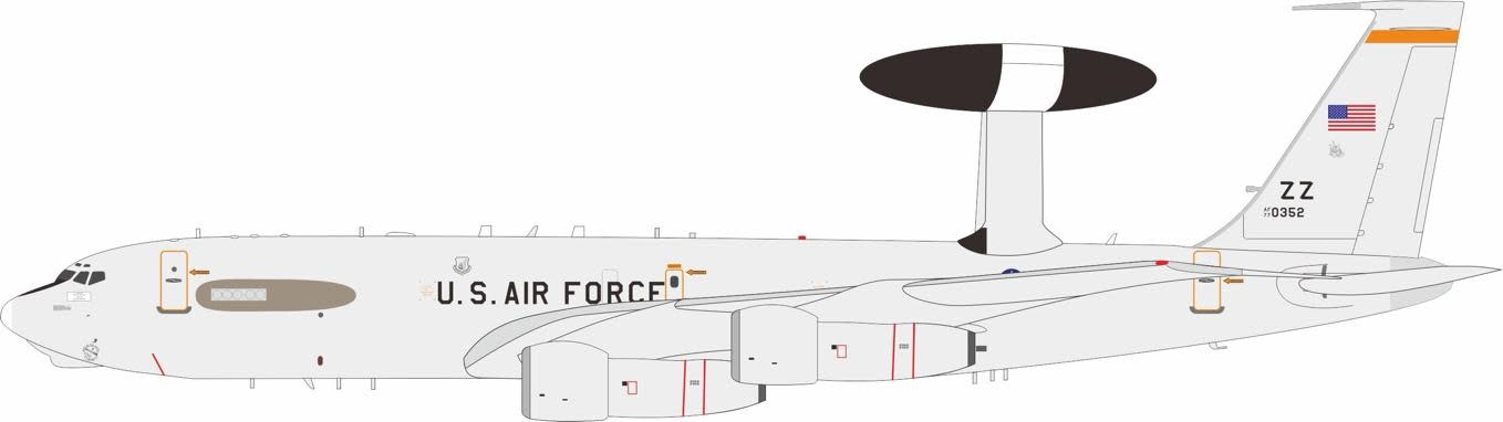 E3B Sentry (B707-300) US Air Force ZZ Kadena AFB Japan 1:200 - avworld.ca