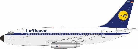 B737-200 Lufthansa blue cheatline livery D-ABFT 1:200 with stand ...