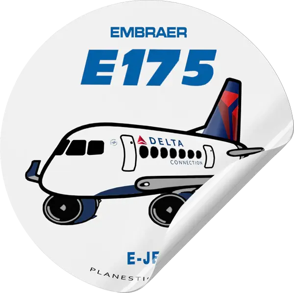 Plane Sticker Sticker Delta Embraer E175 Round - avworld.ca