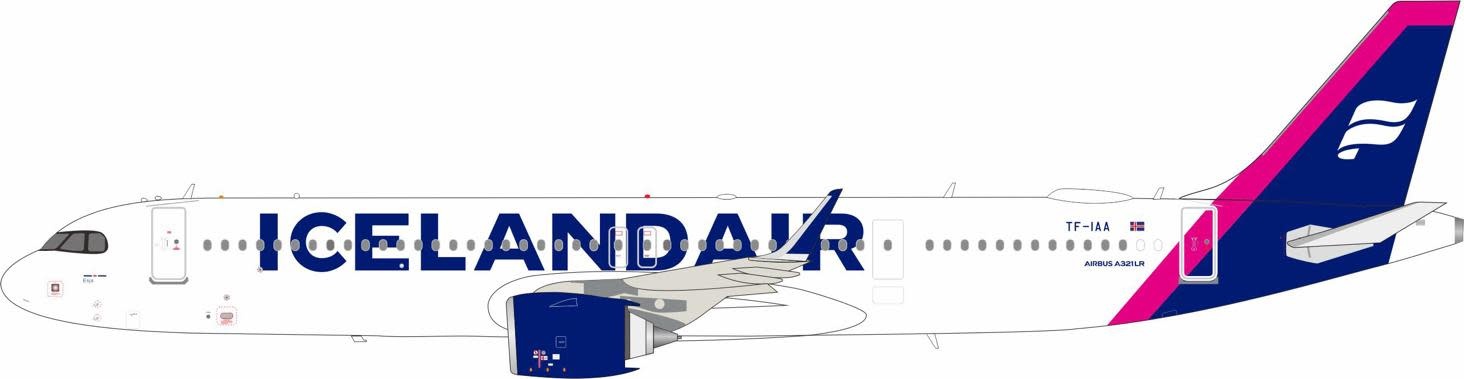 A321neo Icelandair 2022 new livery magenta stripe TF-IAA 1:200 - avworld.ca