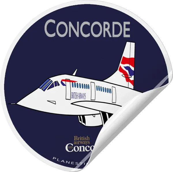 Sticker Concorde British Airways Round - avworld.ca