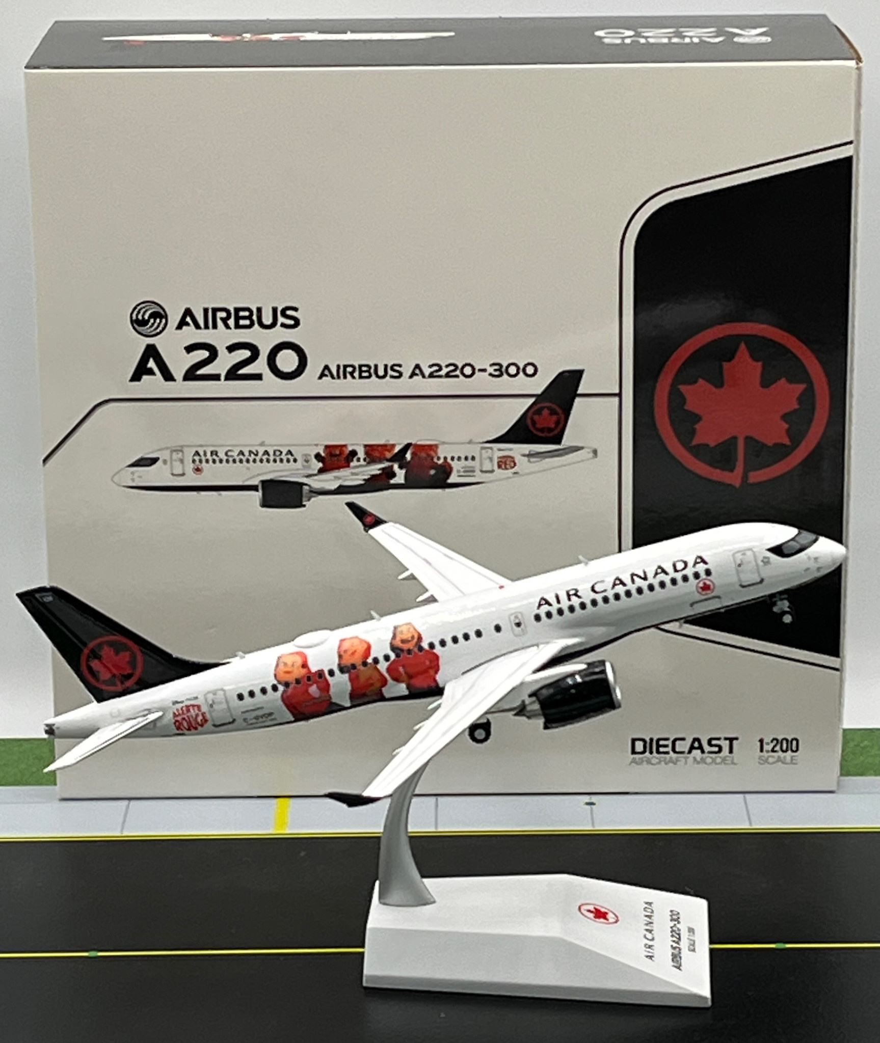 A220-300 Air Canada Turnong Red C-GVDP 1:200 - avworld.ca