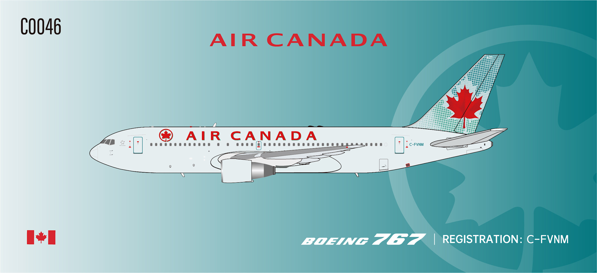 B767-200 Air Canada 2004 Ice Blue livery C-FVNM 1:400 +pre order+ ...