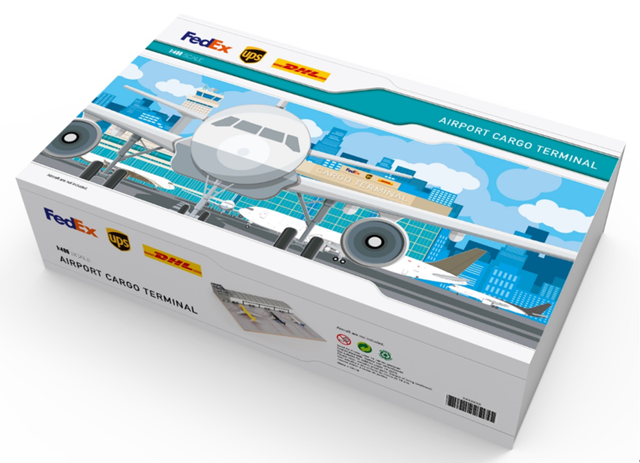 Airport Cargo Terminal Display Case with Apron 1:400 +New Product+ +PRE ...
