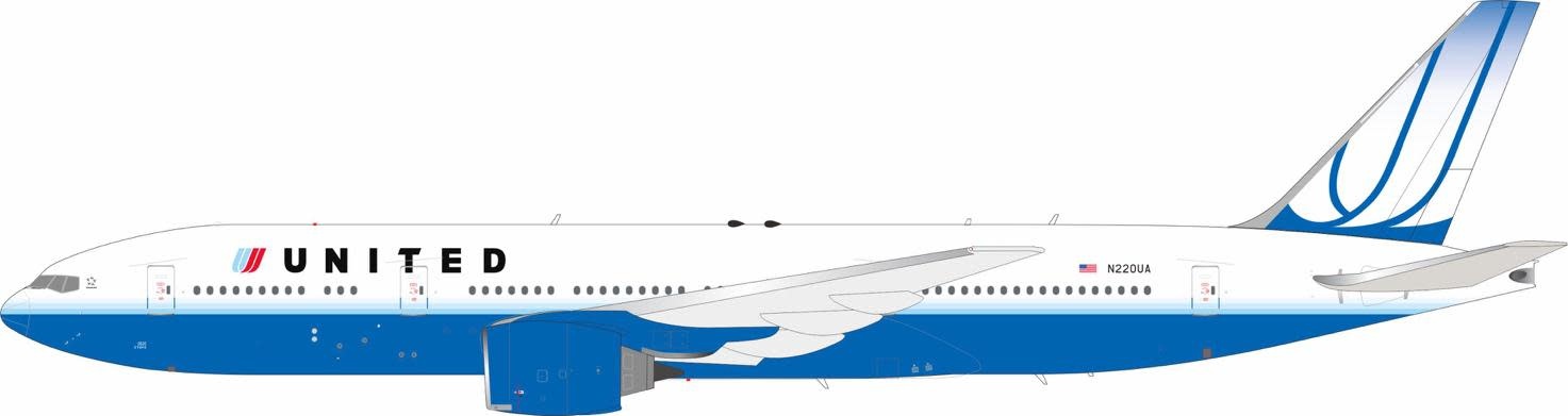 B777-200ER United Airlines blue tulip livery N220UA 1:200 +pre-order+ ...