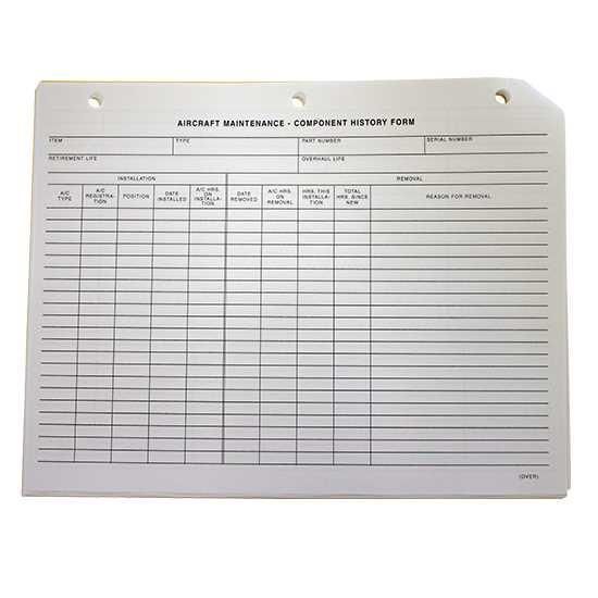 Aircraft Technical Log Section 5 Component Record softcover - avworld.ca