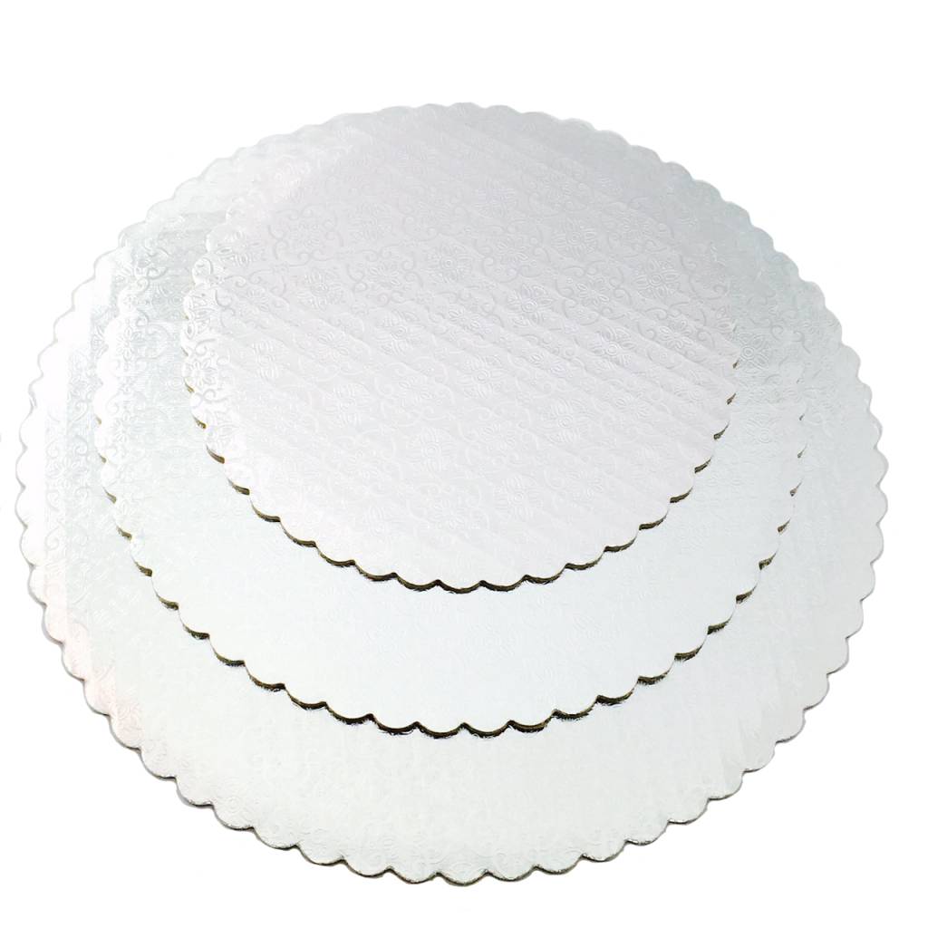 White Scalloped Cake Circle 12" SCA12W - eCakeSupply - eCakeSupply