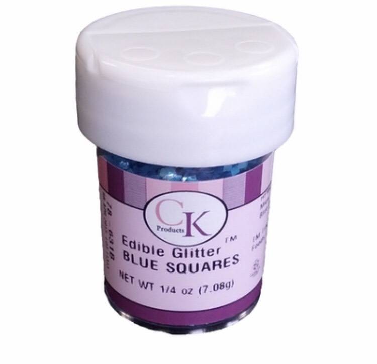 CK PRODUCTS BLUE SQUARE EDIBLE GLITTER 1/4 OZ 78-631B - eCakeSupply