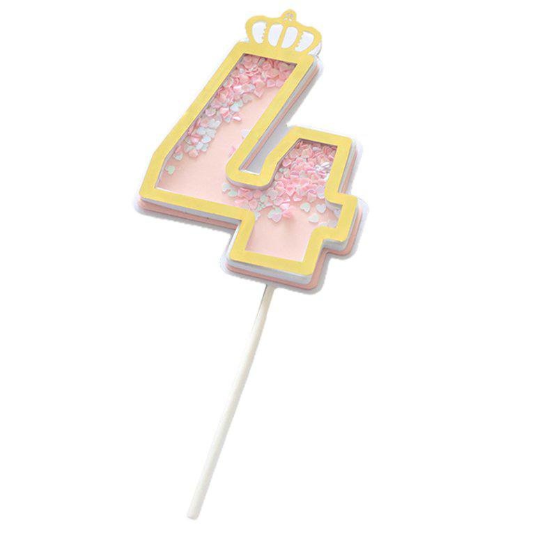 PRINCESS PINK WITH CROWN CAKE TOPPER NUMBER 4 - eCakeSupply