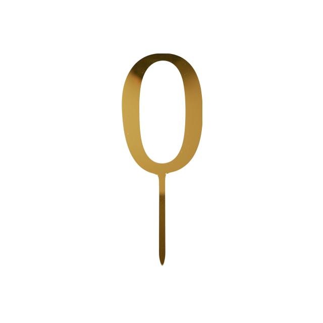NUMBER 0 GOLD CAKE TOPPER - eCakeSupply