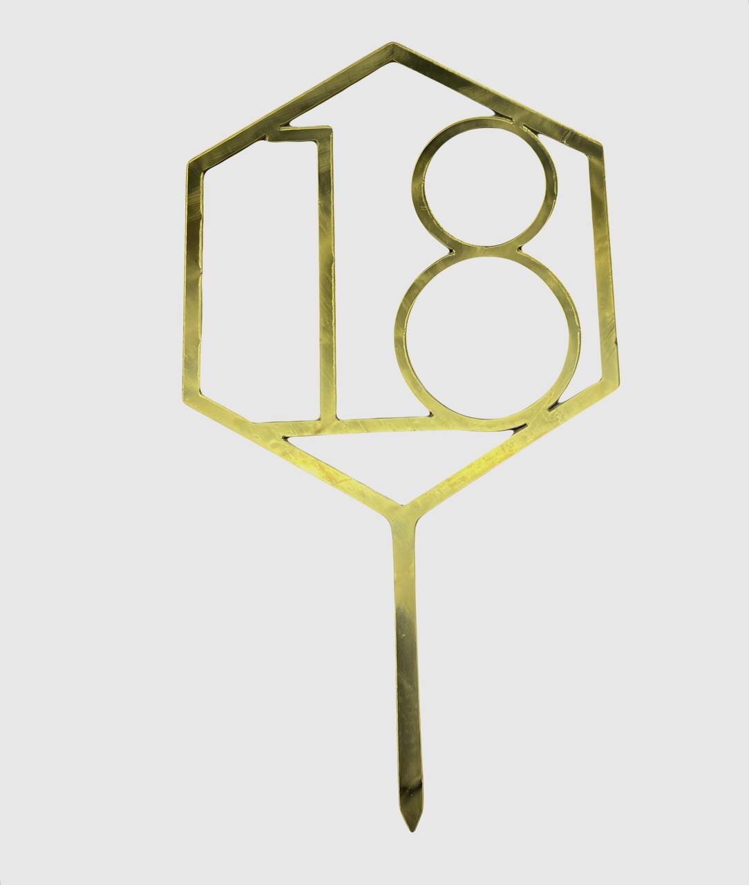 CAKE TOPPER GOLD NUMBER 18 - eCakeSupply
