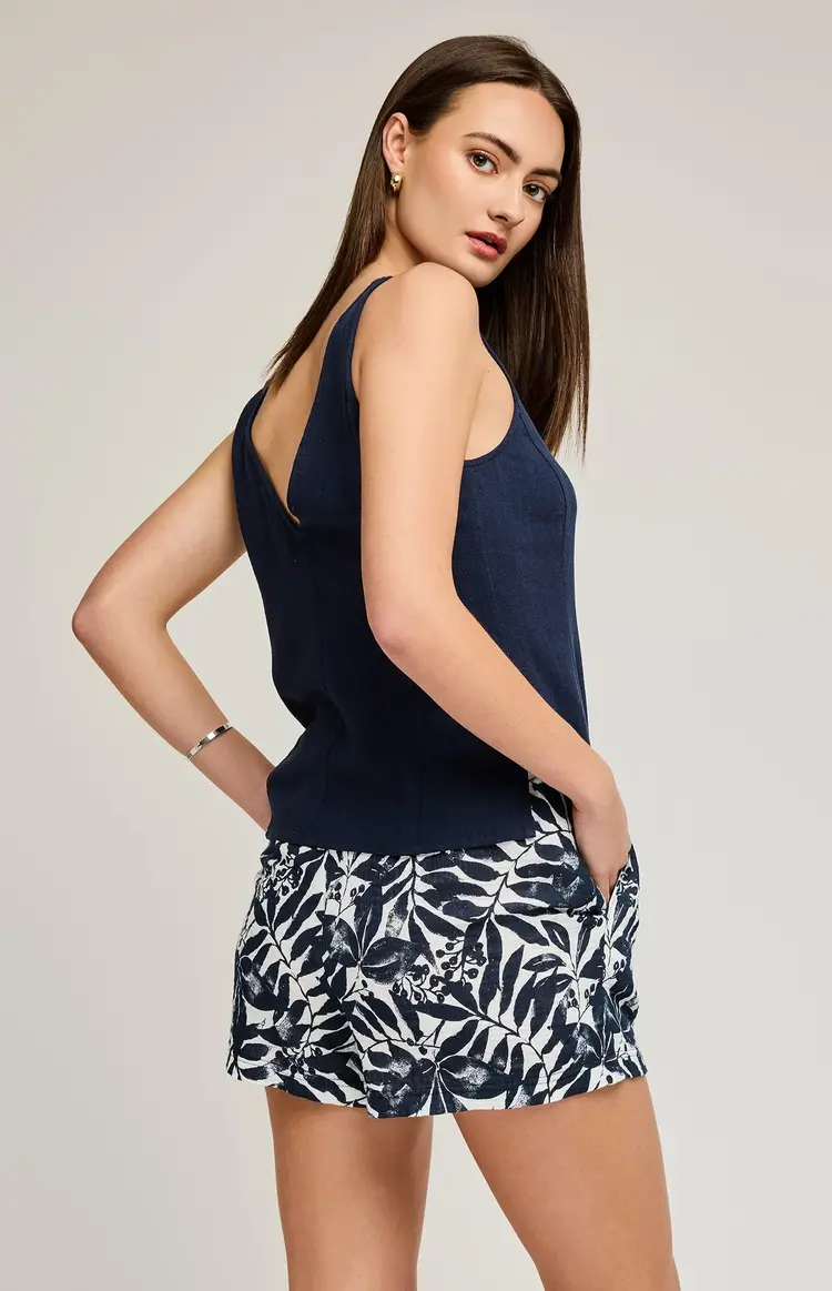 SHORT EMMA - NAVY TROPIC - Boutique La Penderie