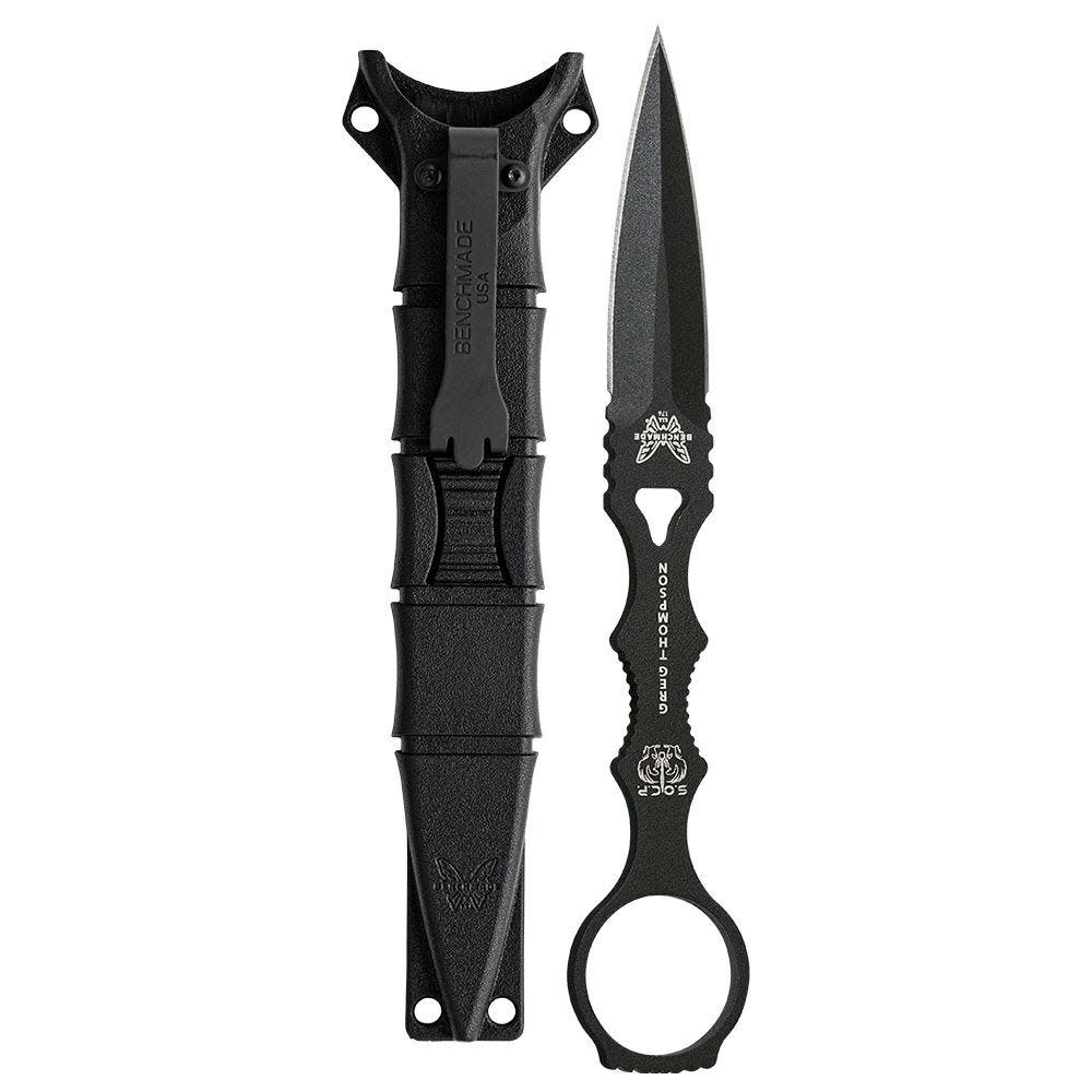 SOCP Dagger Black/Black Sheath Plain edge - Joint Force Tactical
