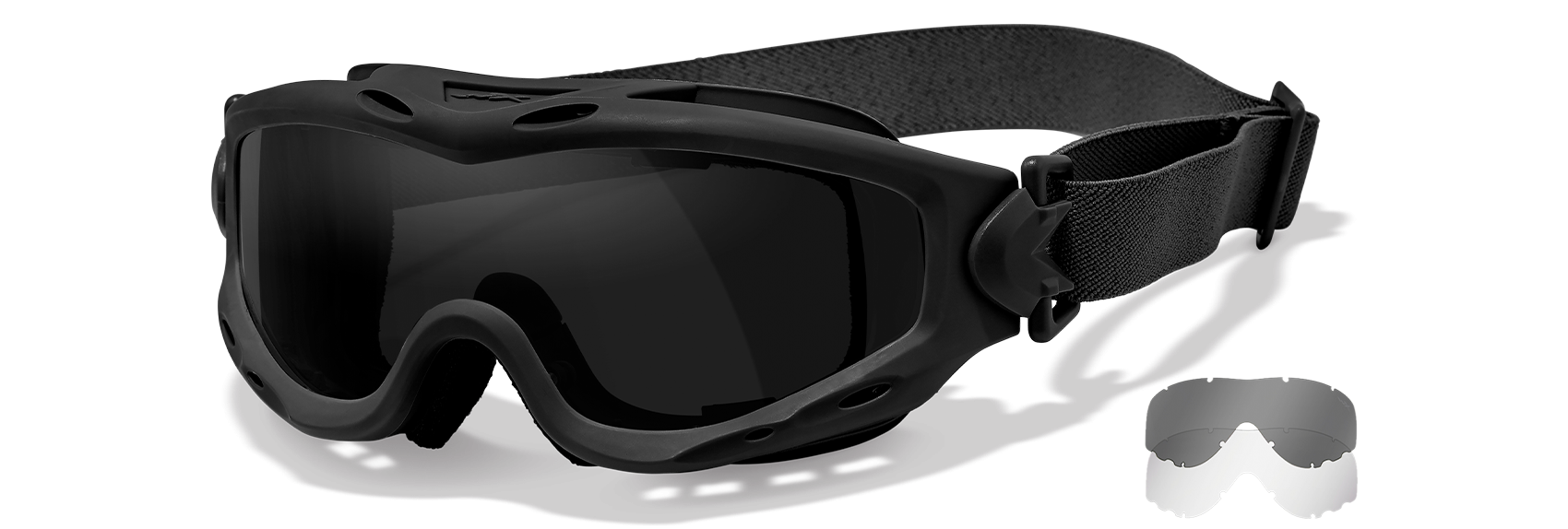 SPEAR Goggle Kit Matte Black Frame Grey/Clear - Joint Force Tactical