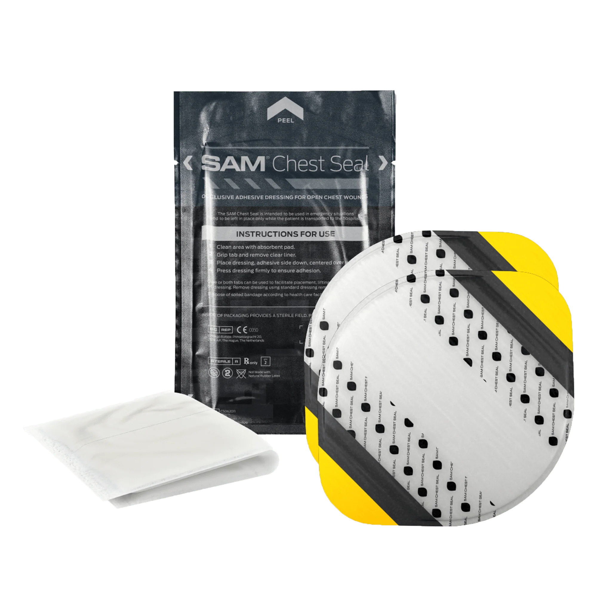 SAM Chest Seal Non-valved 2 pack (Grey) - Joint Force Tactical