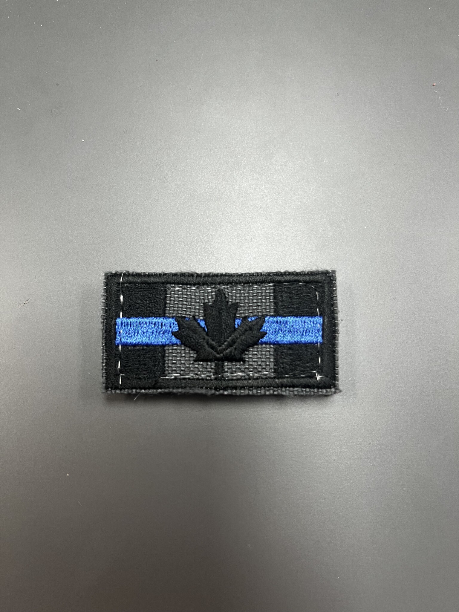 Thin Blue Line Subdued Canada Flag Black /Grey (Thicker Line) 1 x 2 - Joint Force Tactical