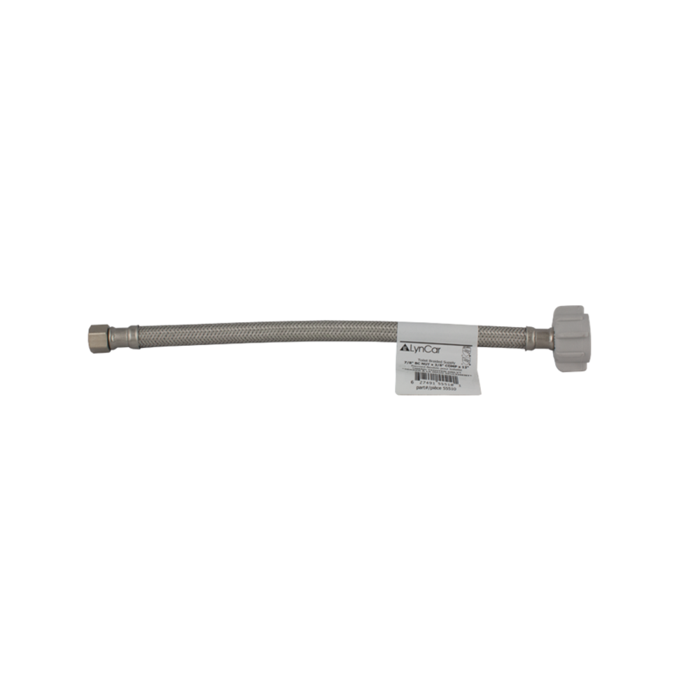 Stainless Steel Braided Toilet Supply Line – 12", 16", 20 - Dupont ...