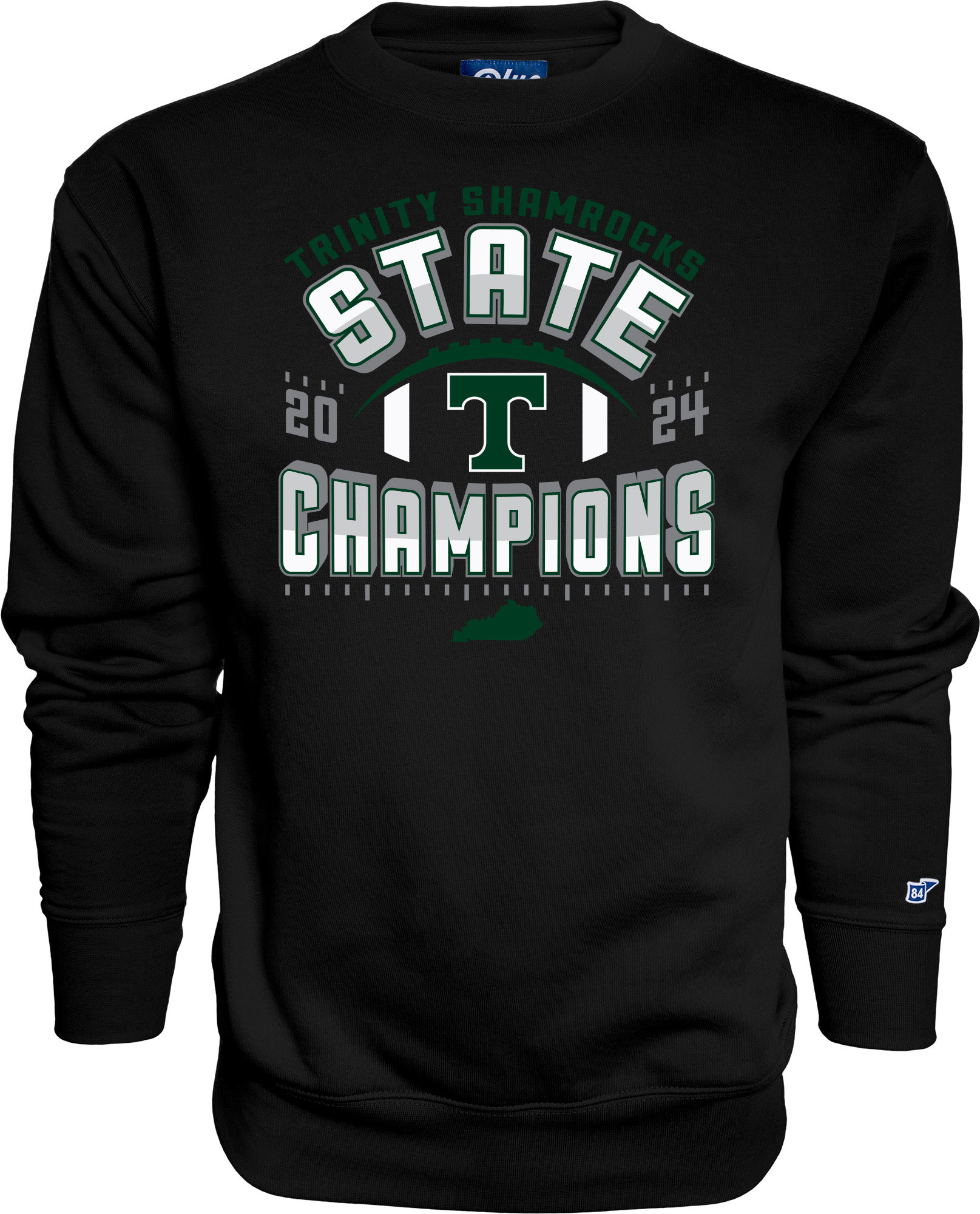 Football State Champs 2024 Black Crew - Trinity Campus Store