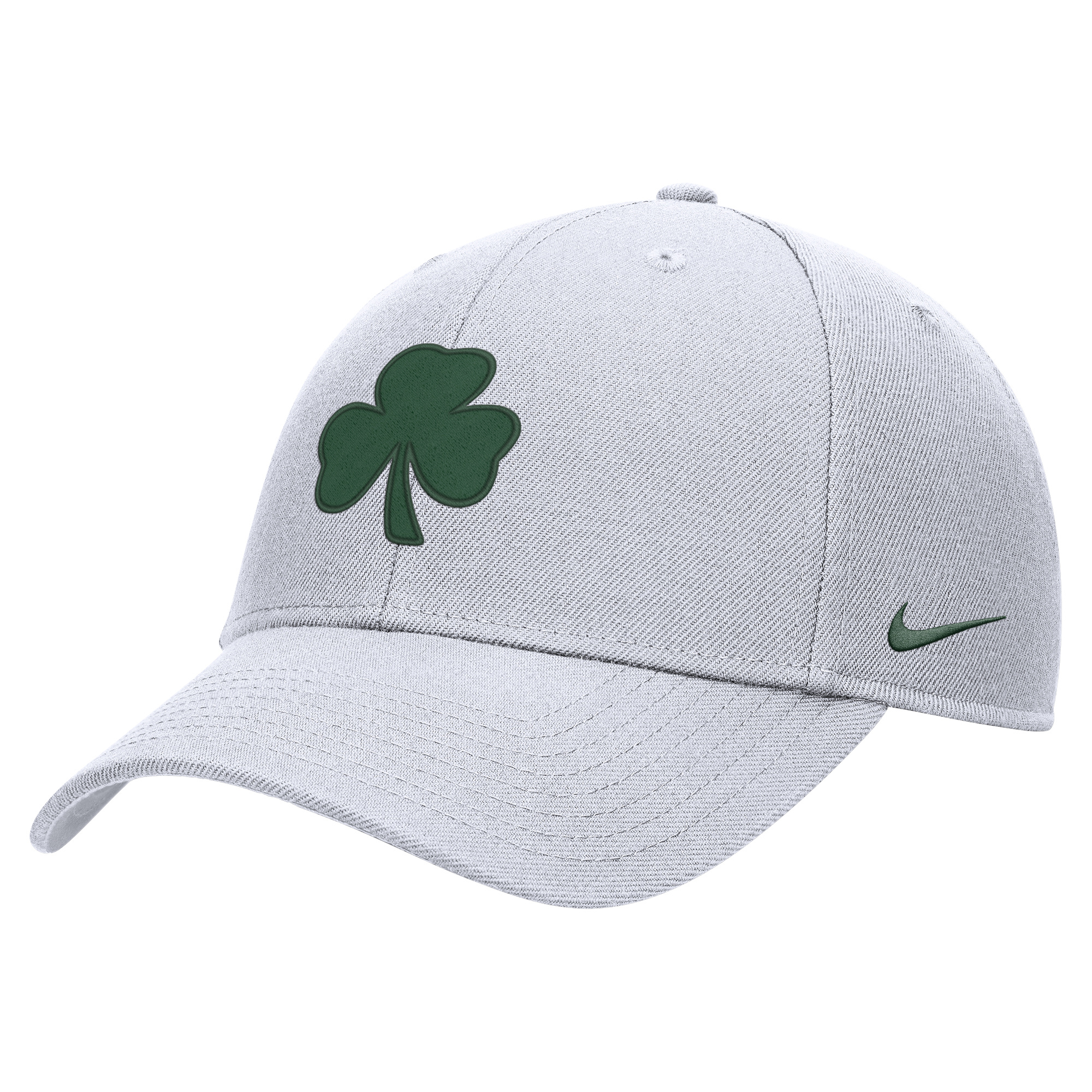 Nike White DriFit Club Structured Hat Shamrock Logo - Trinity Campus Store