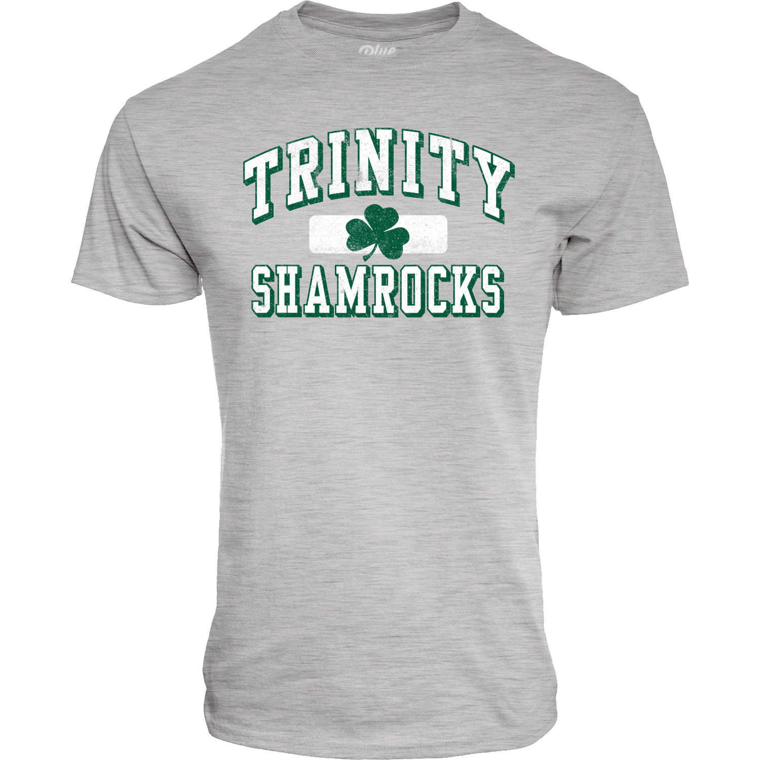 Blue 84 Trinity Shamrocks Ringspun Heather CottonTee - Trinity Campus Store
