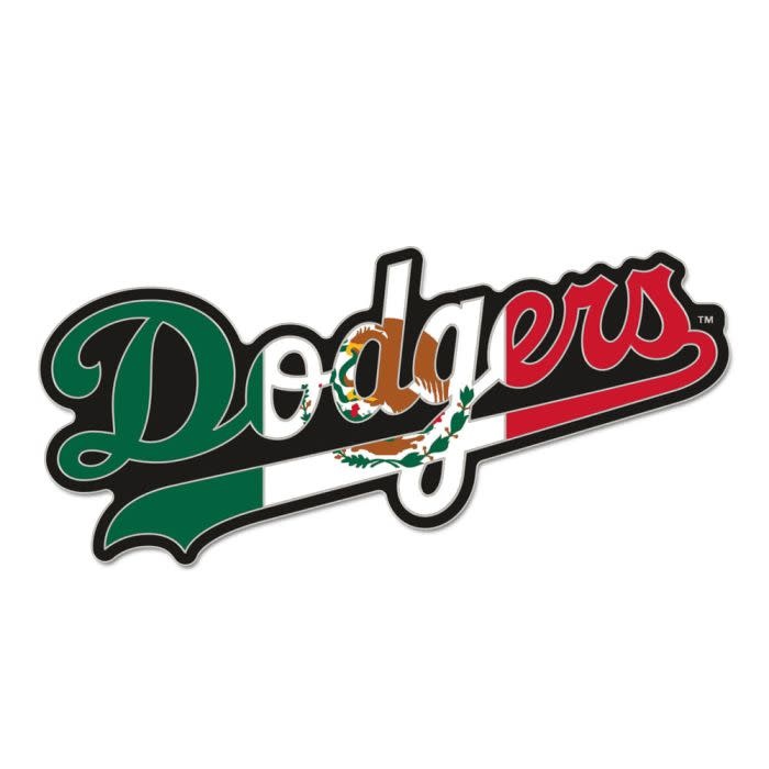 Dodgers Wordmark Mexico Flag Pin - The Locker Room of Downey