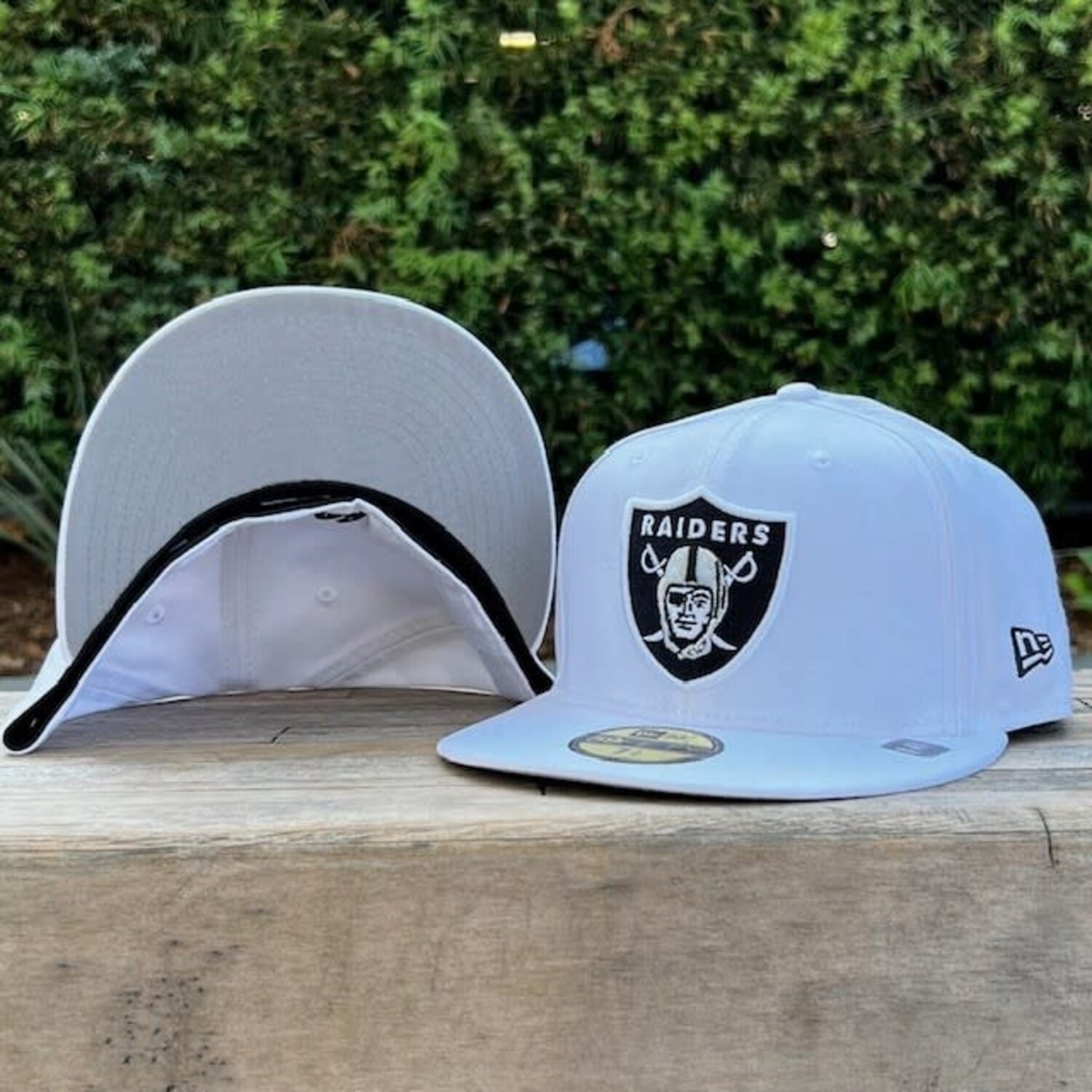 Raiders Shield All White - The Locker Room of Downey