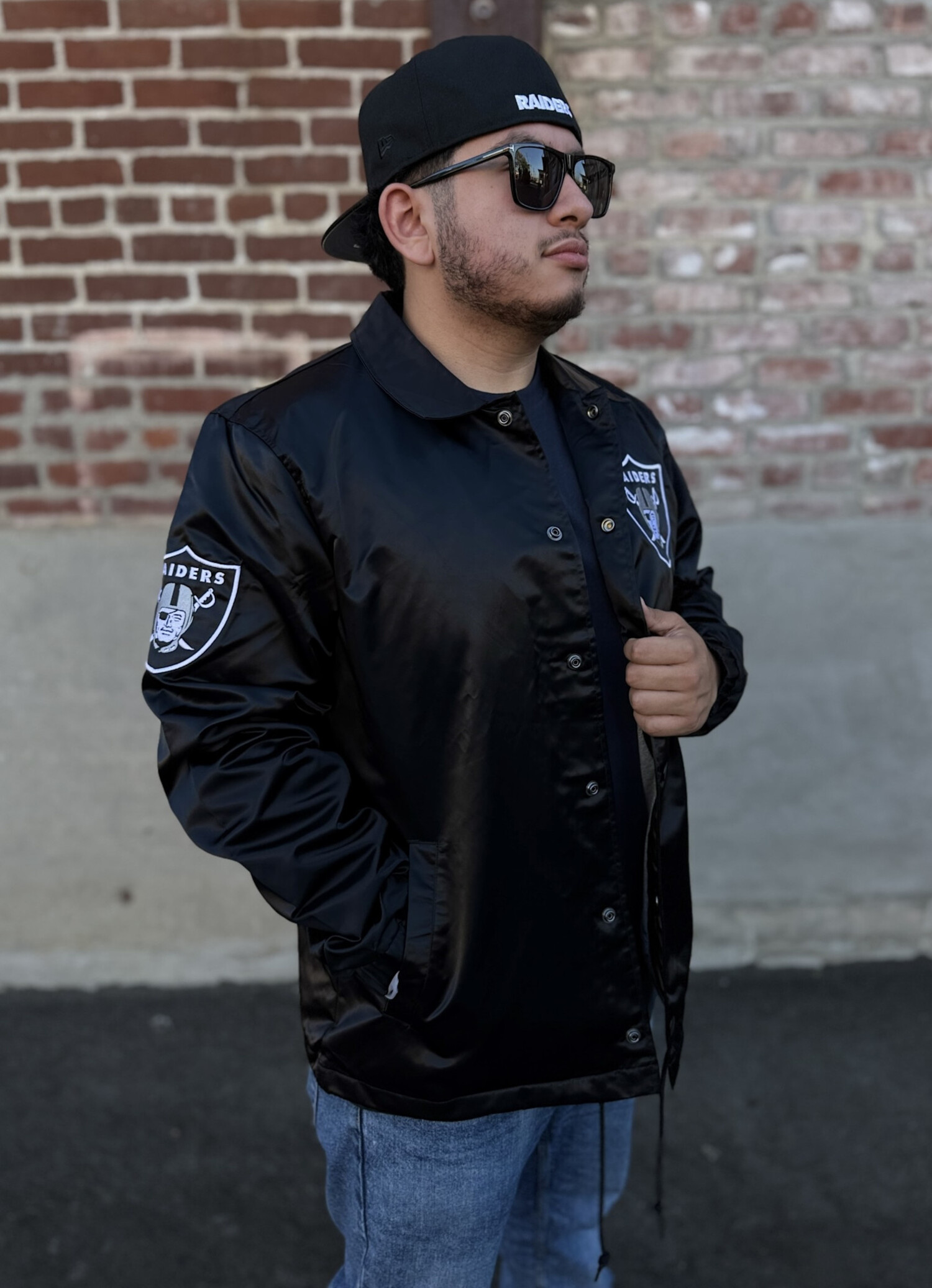 Raiders Men's Starter Point Man Coach Jacket Black - The Locker Room of ...